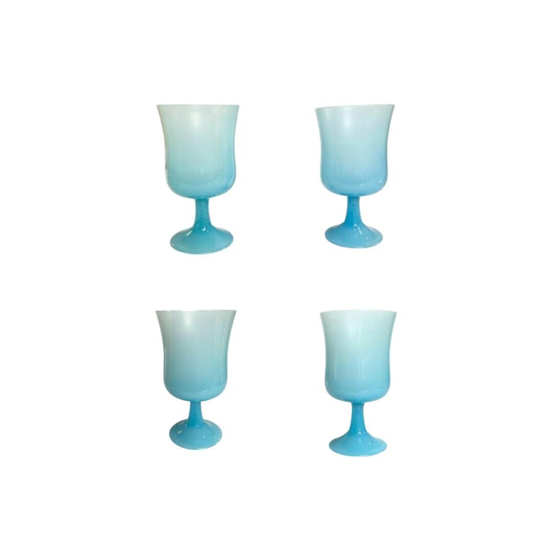 Midcentury Swedish Opaline Glass Goblets: Gunnar Ander Lindshammar ...