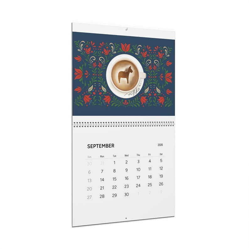 2026 Dala Horse Wall Calendar - Scandinavian Folk Art & Humor | Swedish ...