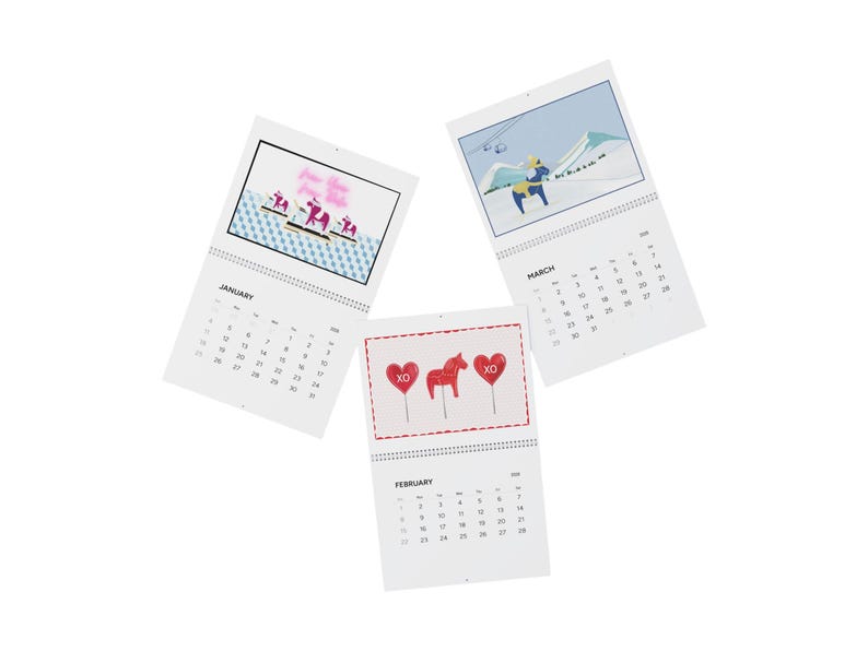 2026 Dala Horse Wall Calendar - Scandinavian Folk Art & Humor | Swedish ...