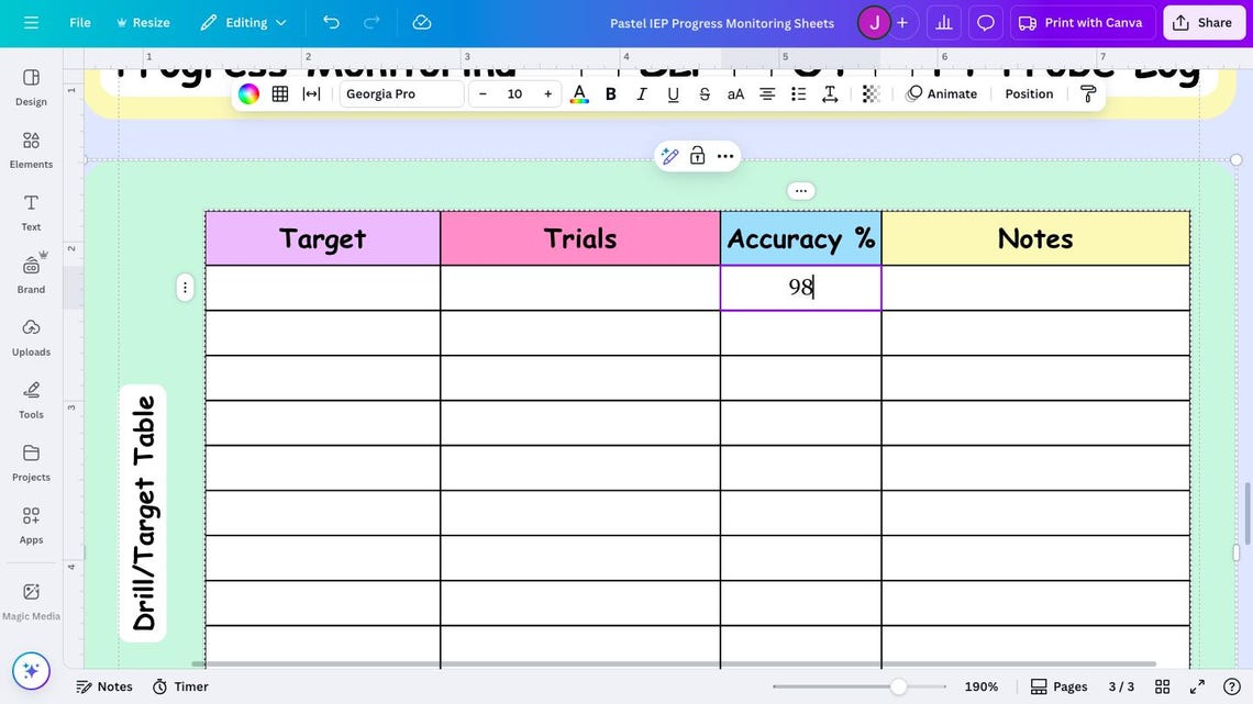 Pastel Progress Monitoring Sheets: Academic, Behavior, SLP/OT/PT Logs ...