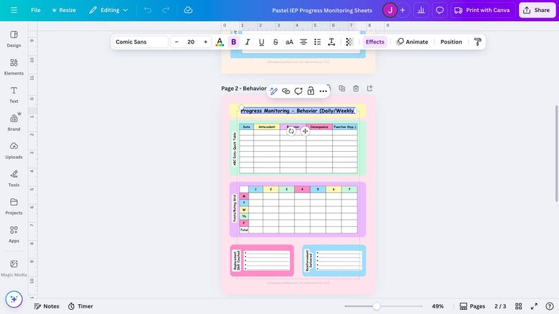 Pastel Progress Monitoring Sheets: Academic, Behavior, SLP/OT/PT Logs ...