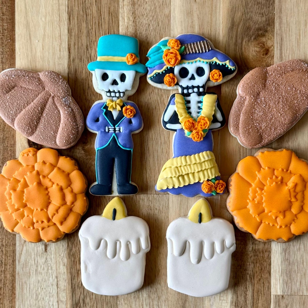 Día De Muertos Cookie Cutters: Catrina, Catrin, Candle, Marigold & Pan ...