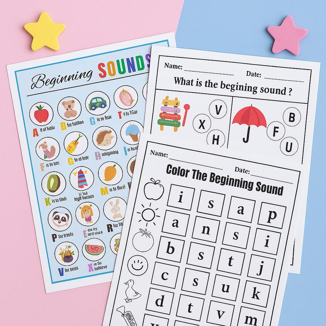 Preschool Phonics Worksheets: Beginning Sounds Alphabet Activities ...