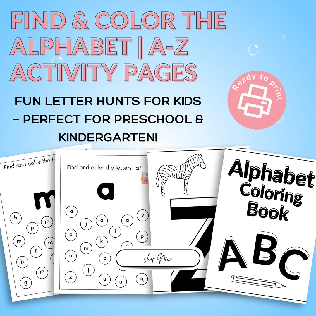 Alphabet Letter Find Coloring Book: Preschool ABC Learning (PDF ...