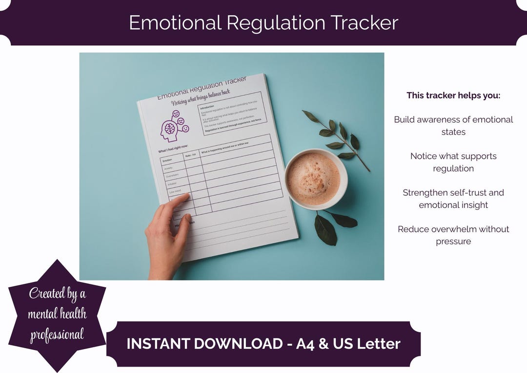 Emotional Regulation Tracker | Calm Emotional Overwhelm | Printable ...