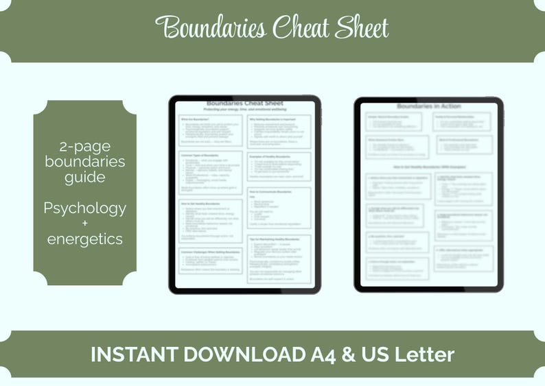 Boundaries Cheat Sheet | How to Set Healthy Boundaries | Printable ...