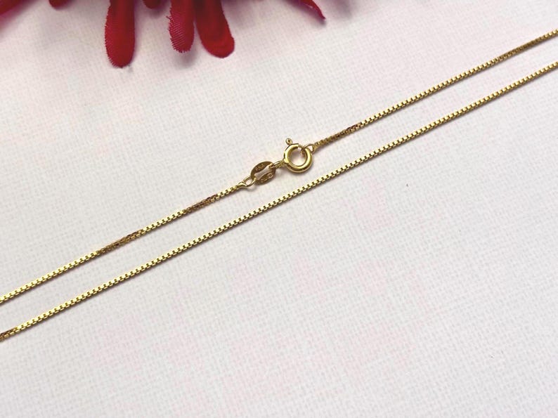 14K Gold Chain Necklace, Gold Chain for Women, 14K Gold Box Chain ...