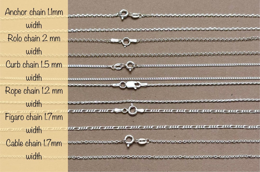 Silver Chain Woman, Solid Silver Chain, Necklace Chain, Cable Chain ...