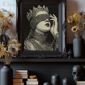 Gothic Queen Portrait: Dark Academia Surreal Art (digital Download - Etsy