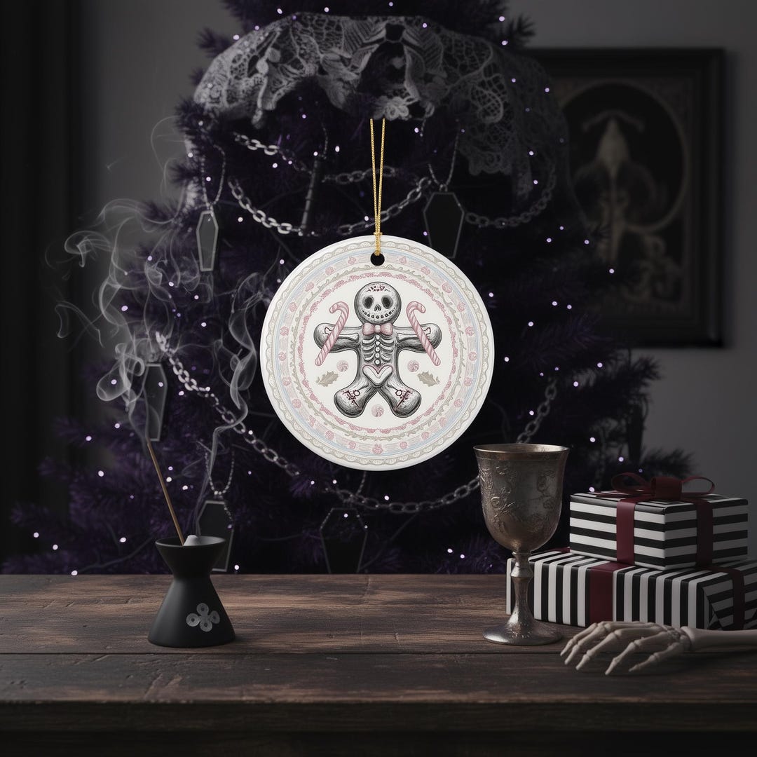 Skeleton Gingerbread Man Ornament, Gothic Christmas Decor - Etsy