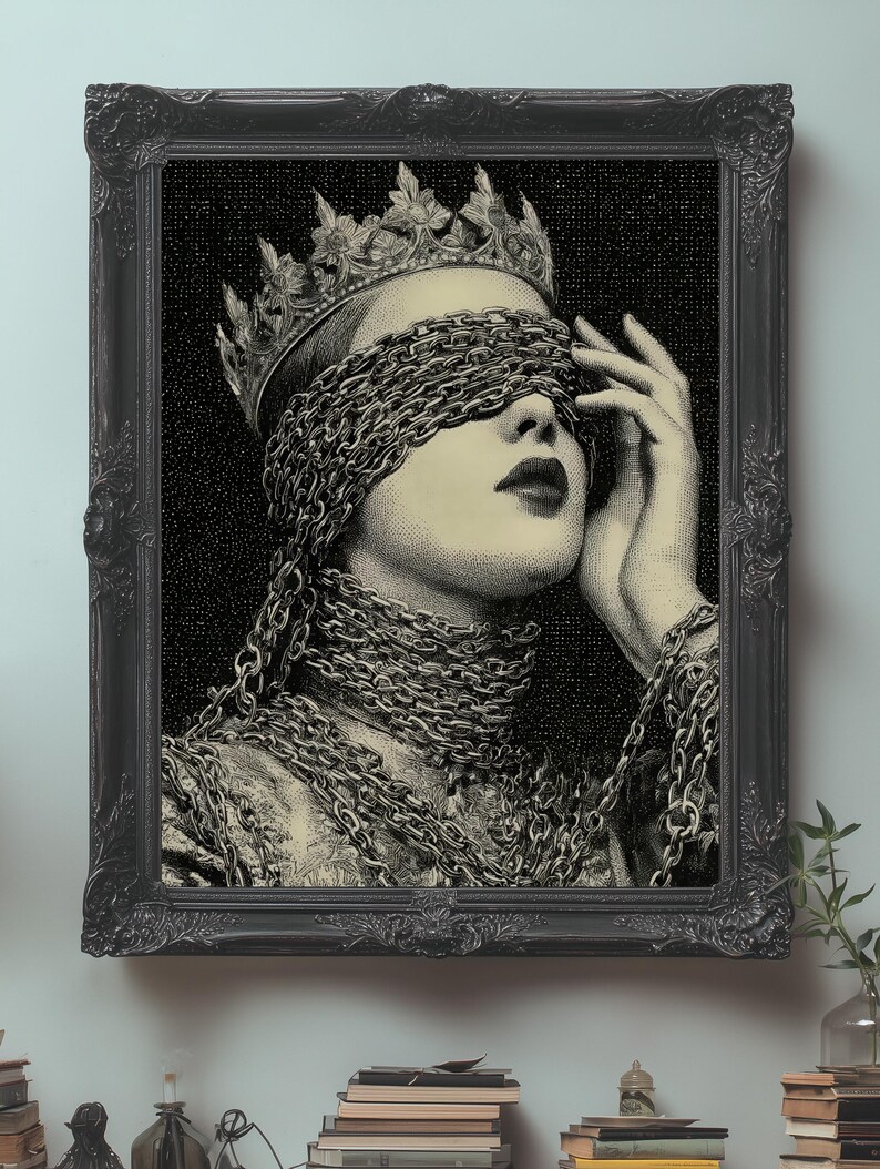 Gothic Queen Portrait: Dark Academia Surreal Art (digital Download - Etsy