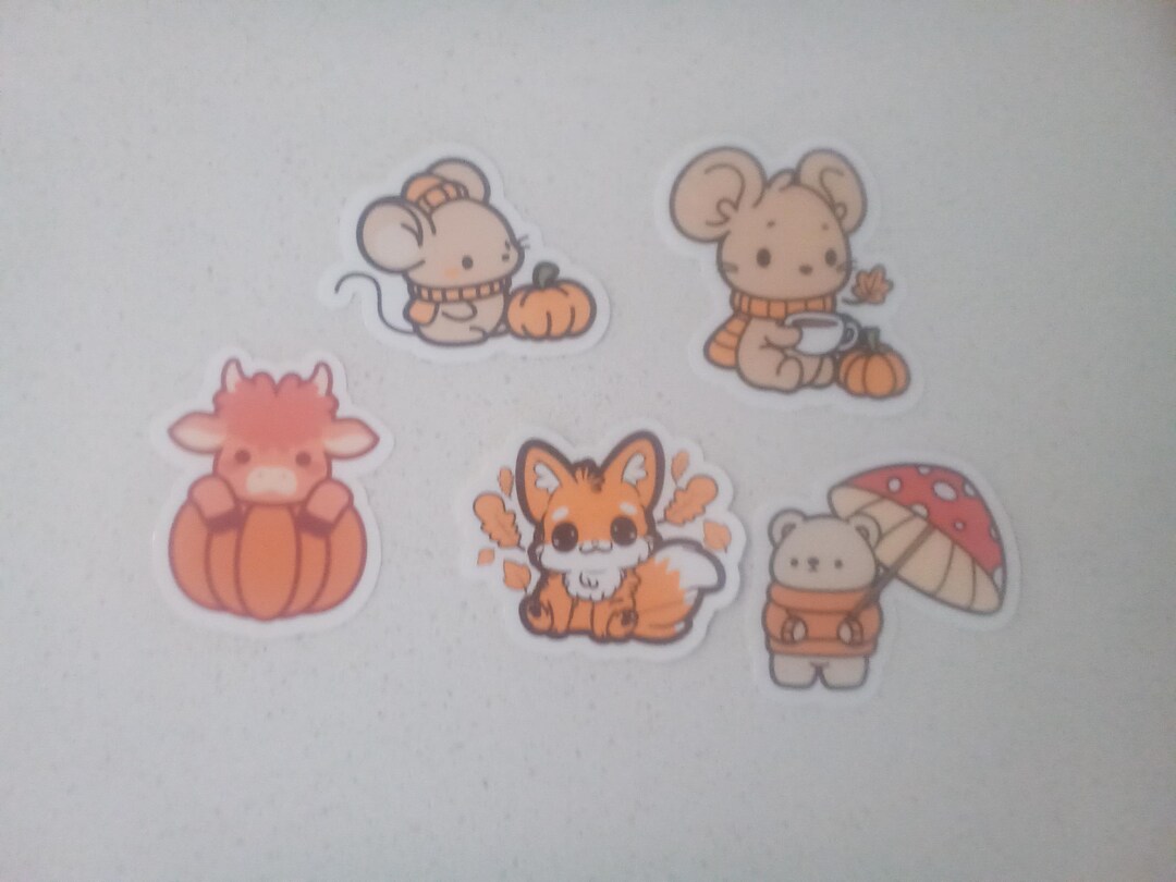 Fall Critters Waterproof Sticker Pack - Etsy
