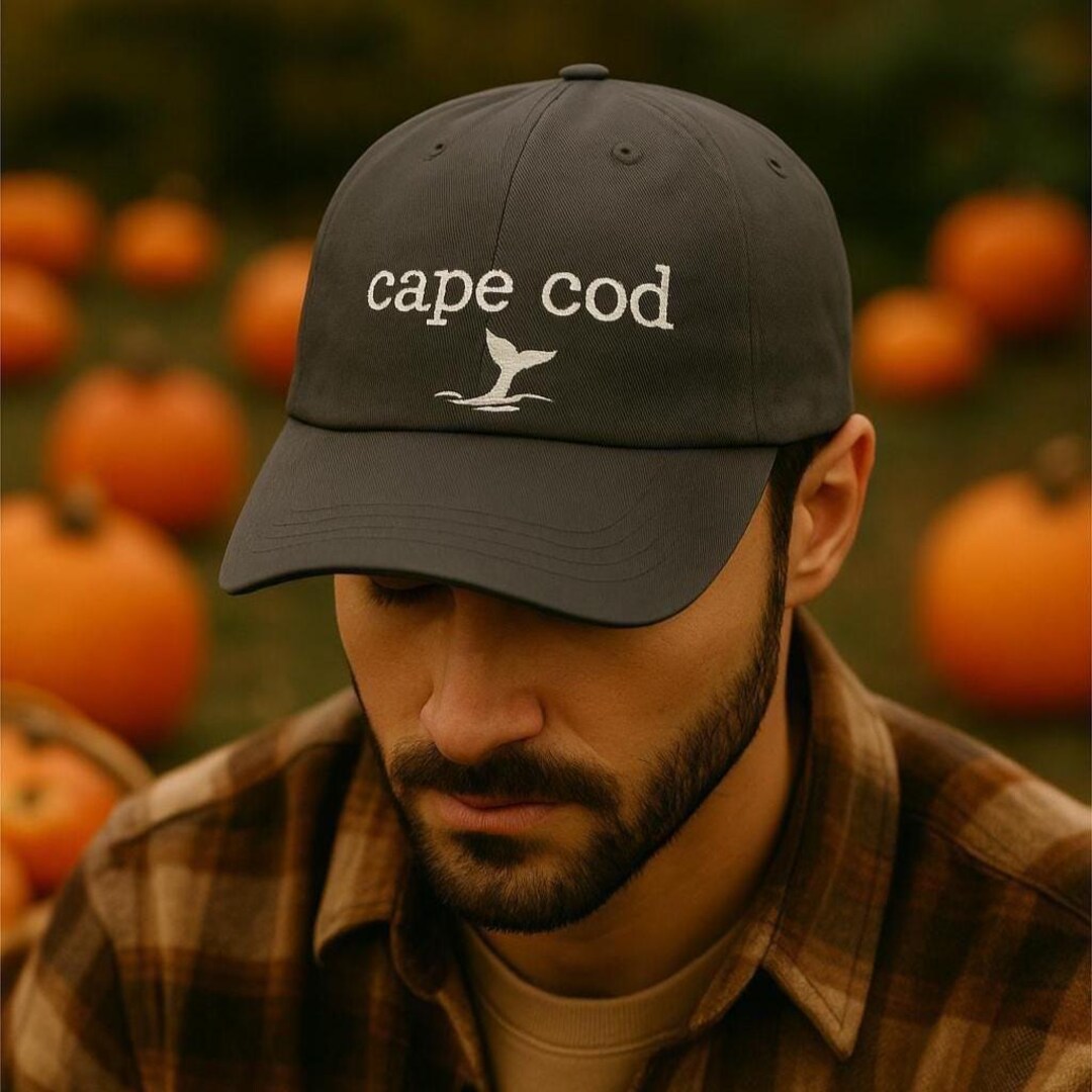 Cape Cod Hat Whale Tail Embroidered Baseball Cap Coastal New England ...