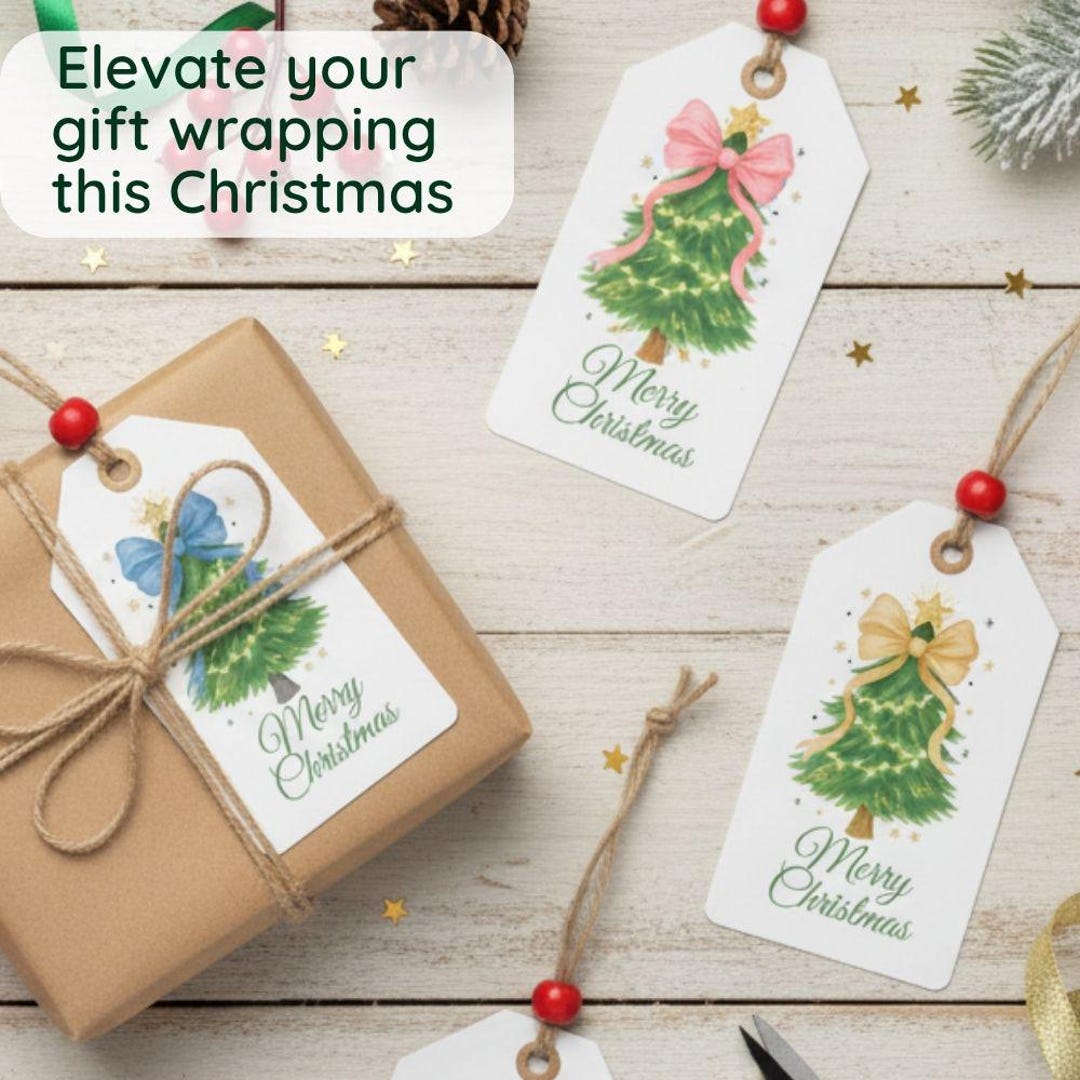 Printable Christmas Gift Tag Label DIY Cardstock Labels Christmas ...