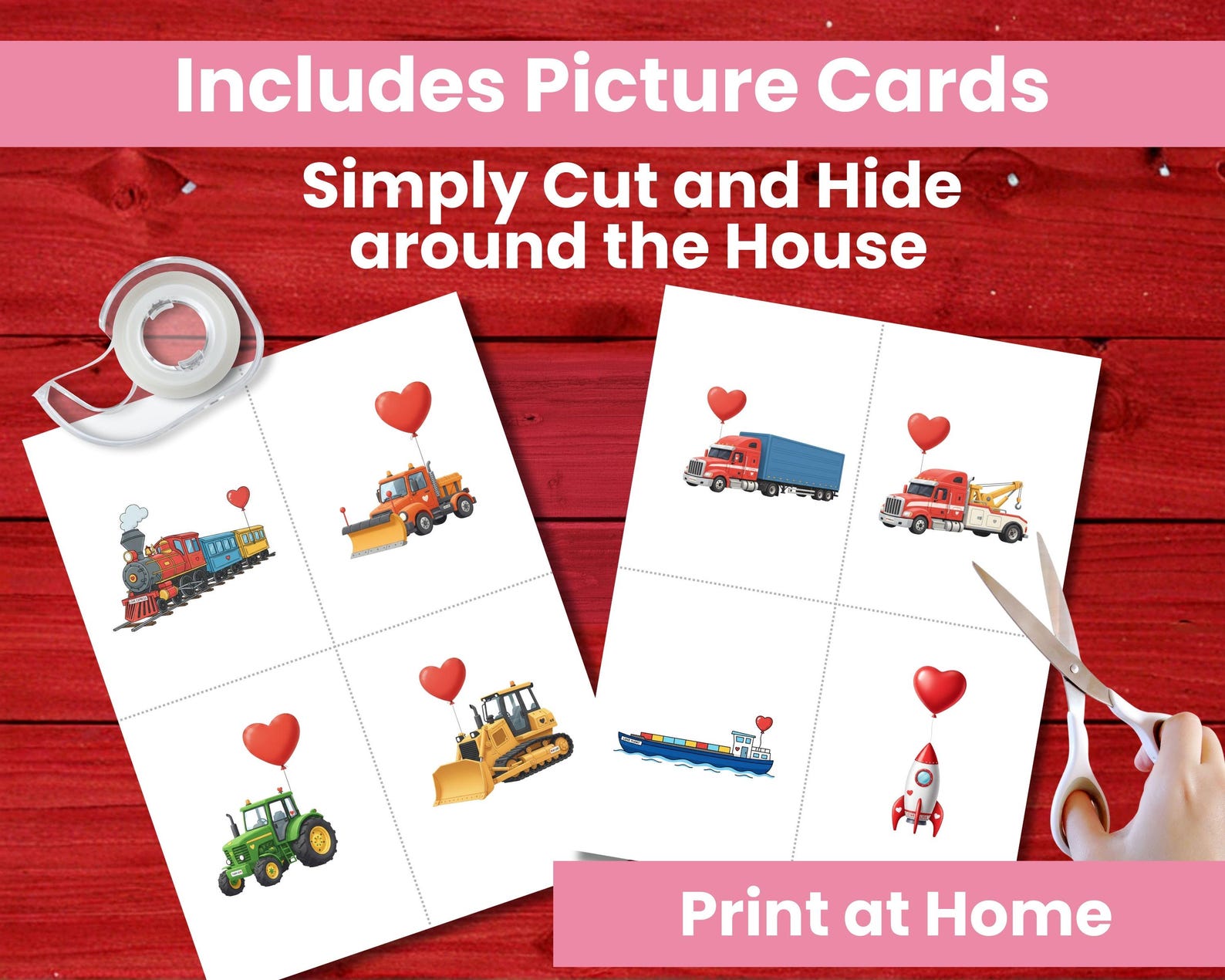 Valentine Scavenger Hunt for Kids Printable Preschool Hide & Seek ...