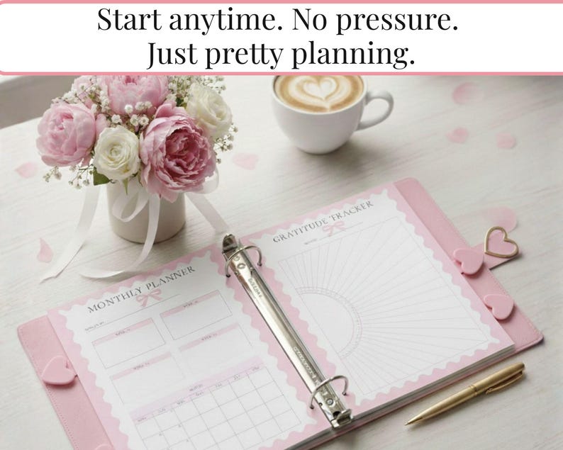 Pink Coquette Bow Planner Printable Bundle Daily, Weekly, Monthly ...