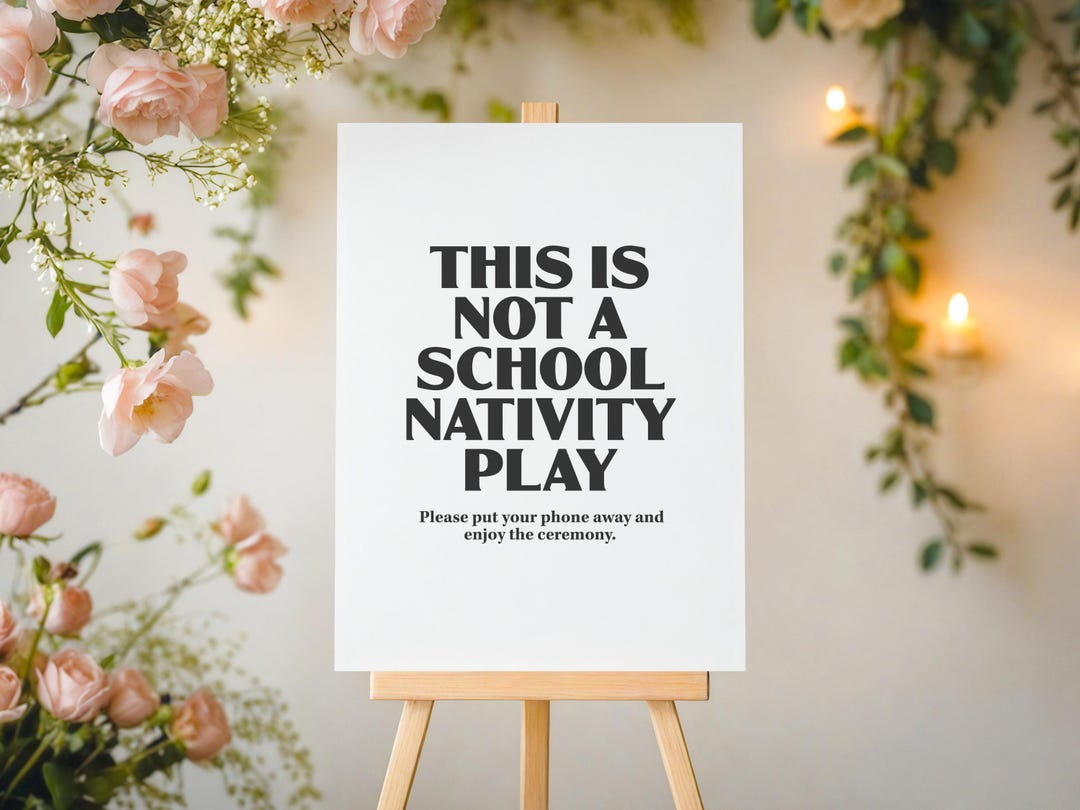 Funny Unplugged Wedding Sign: Winter Ceremony, A1 Printable (digital ...