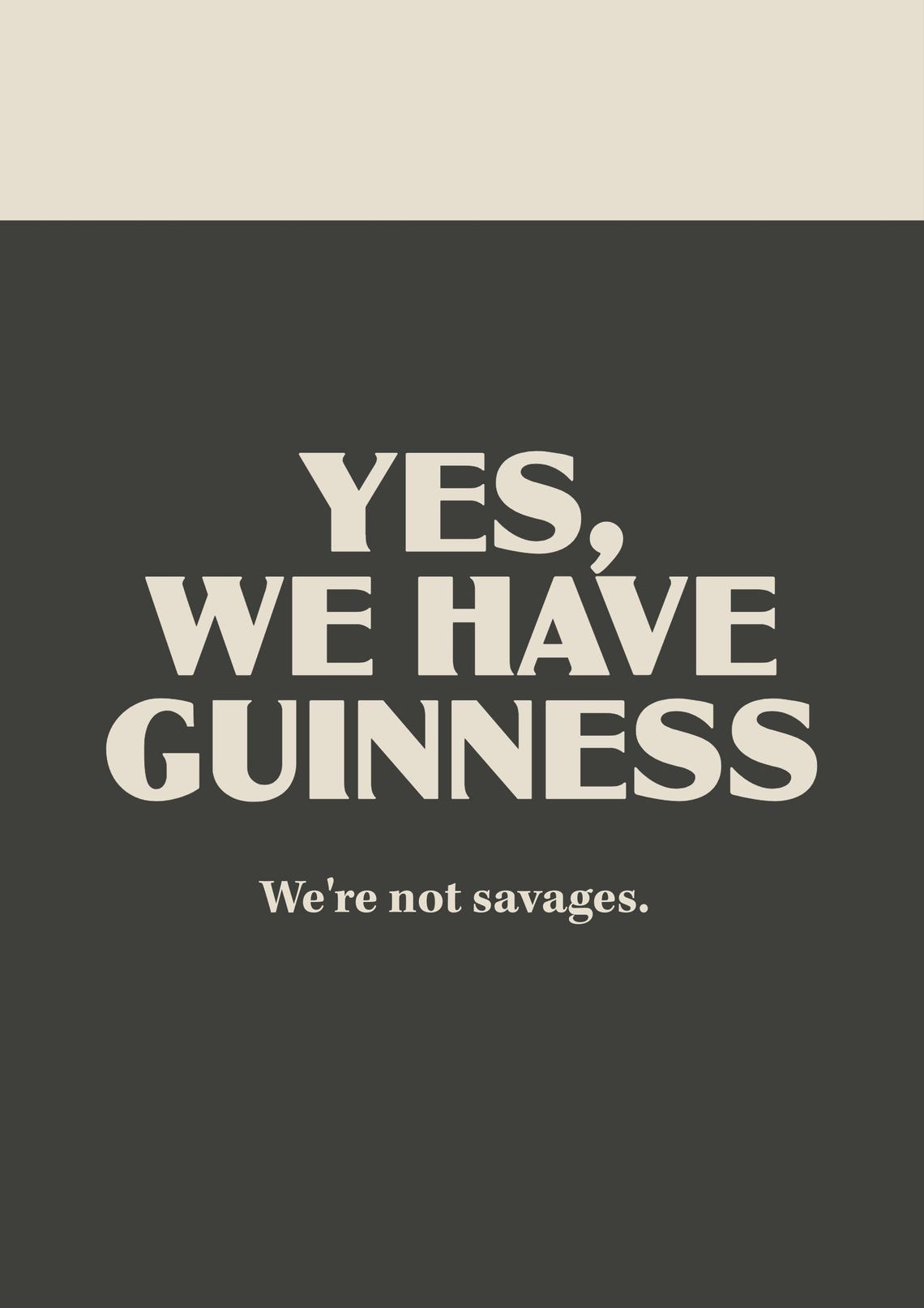 Guinness Drinks Reception Sign: Funny Sign for an Irish Wedding (A1 ...