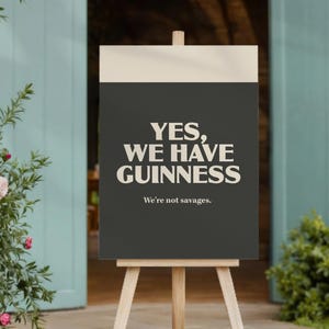 Guinness Drinks Reception Sign: Funny Sign for an Irish Wedding (A1 ...