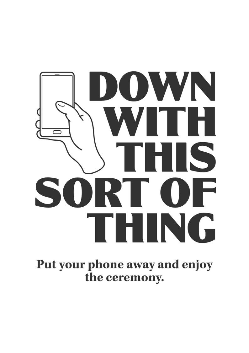 Funny Unplugged Wedding Sign: Father Ted Inspired A1 Print (digital ...