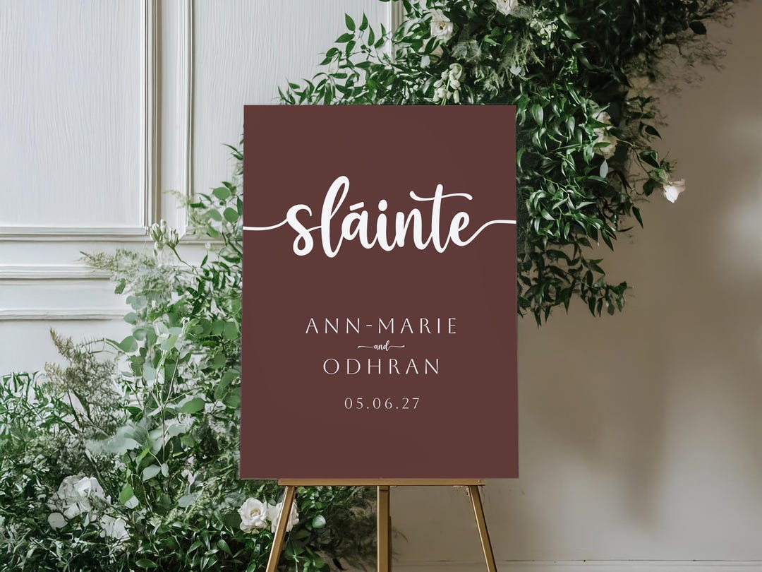Sláinte Irish Wedding Sign: Custom Drinks Reception Poster (digital ...