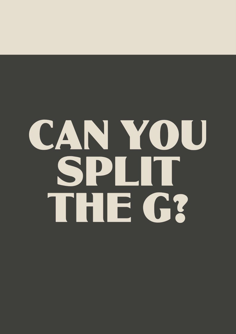 Split the G: Guinness Drinks Reception Sign for Irish Weddings (A1 ...