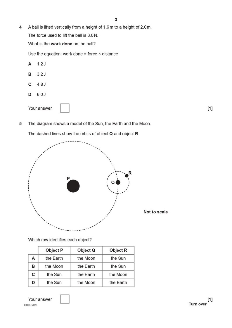 OCR 2025 GCSE Physics A (gateway Science) J249/02 (foundation Tier ...