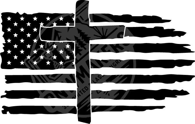 SVG - Distressed American Flag With Cross - Christian Cross - Jesus ...