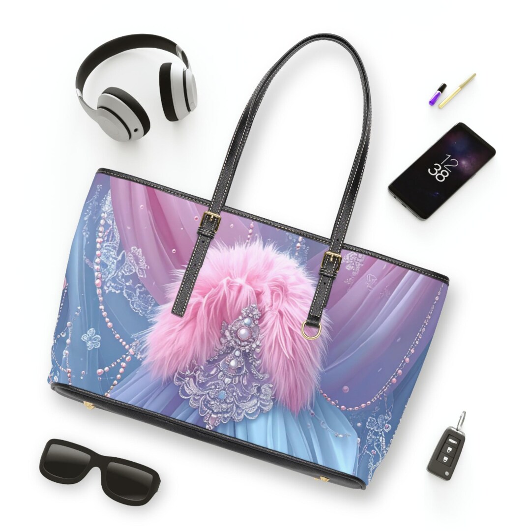 Pink Feathered Tiara PU Leather Shoulder Bag | Princess Fantasy Pearl ...