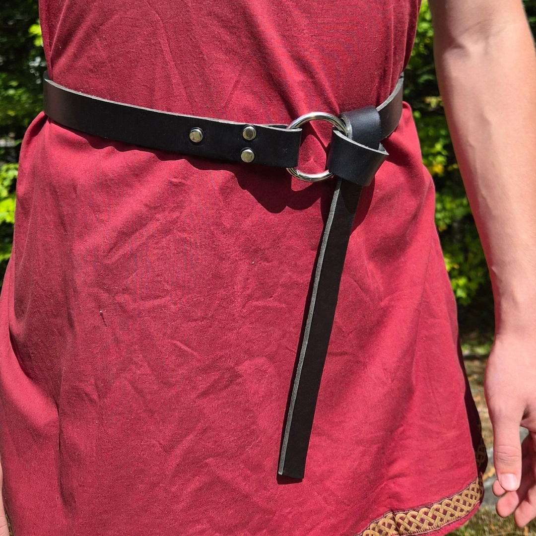 Handcrafted Leather Ring Belt: Medieval Renaissance Cosplay - Black or ...