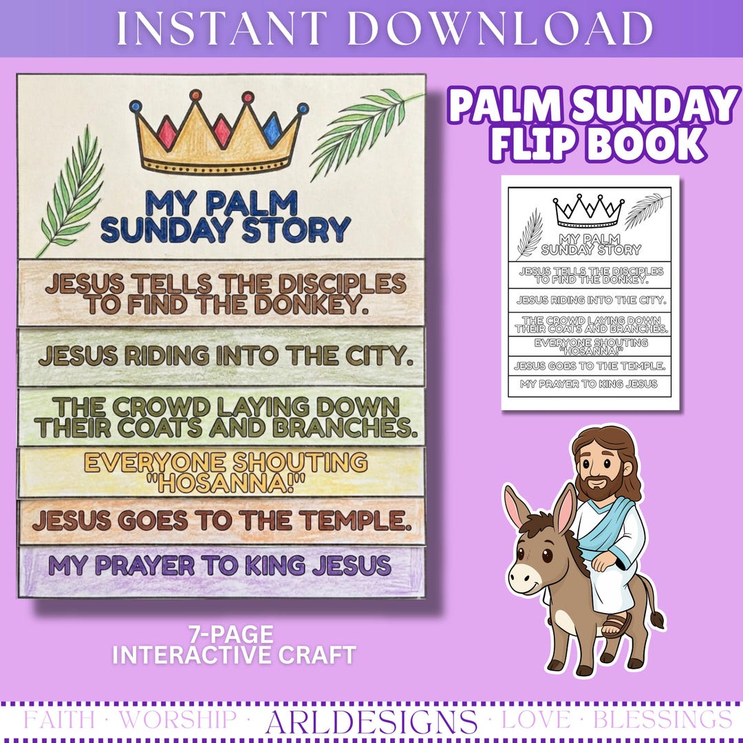 Kids Flipbook | Palm Sunday Activity, Children's Ministry, Holy Week ...