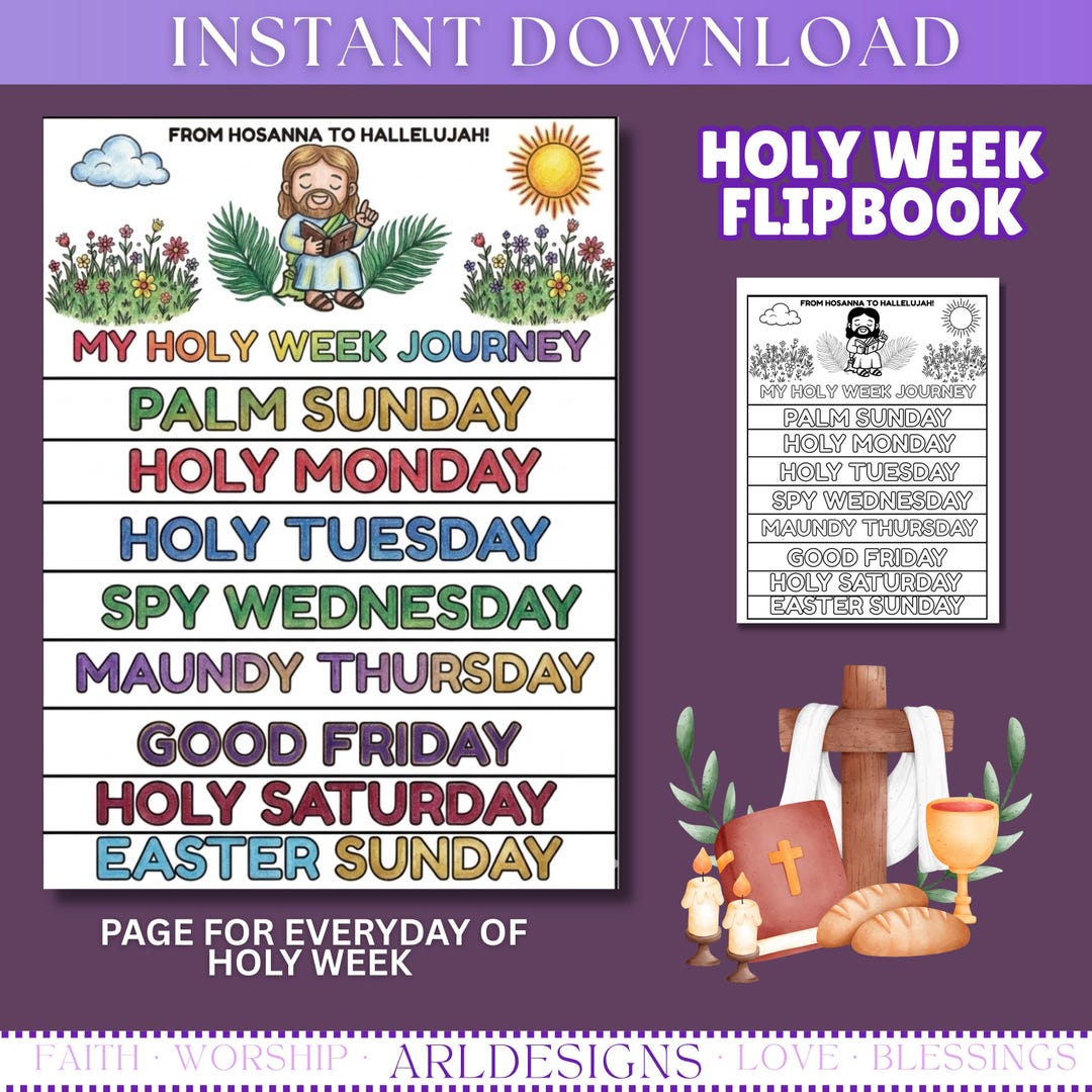 Holy Week Journey Flipbook | Kids Easter Bible Study Craft (digital ...