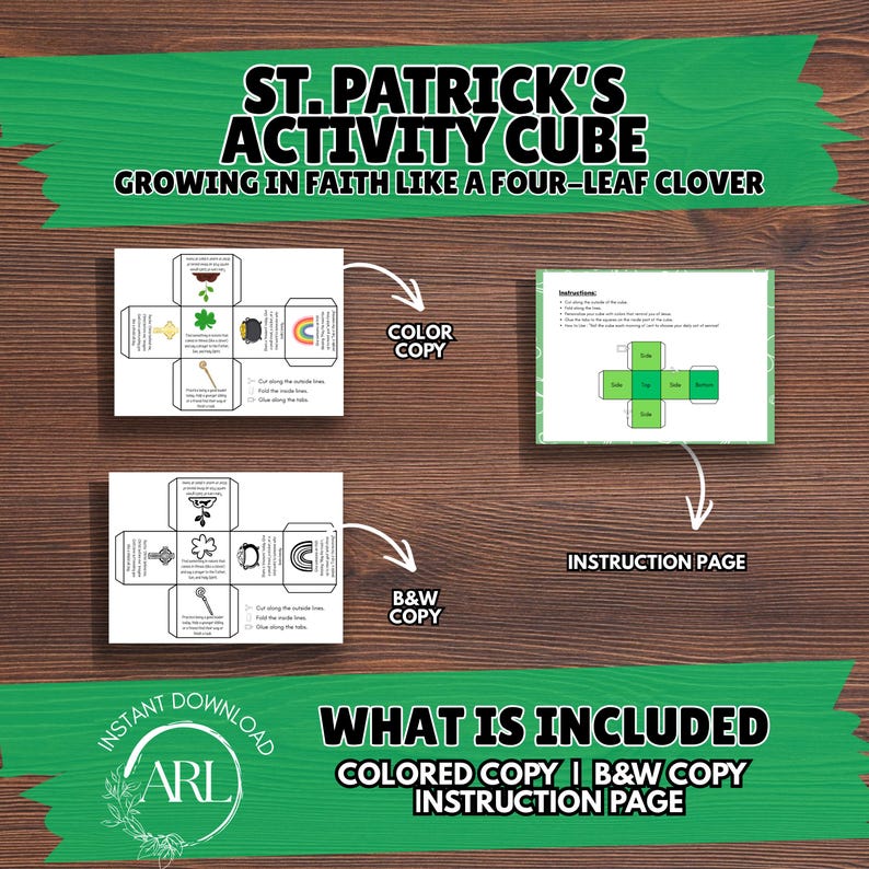 Saint Patricks Day Cube for Kids, Sunday School Craft, Bible Lesson ...