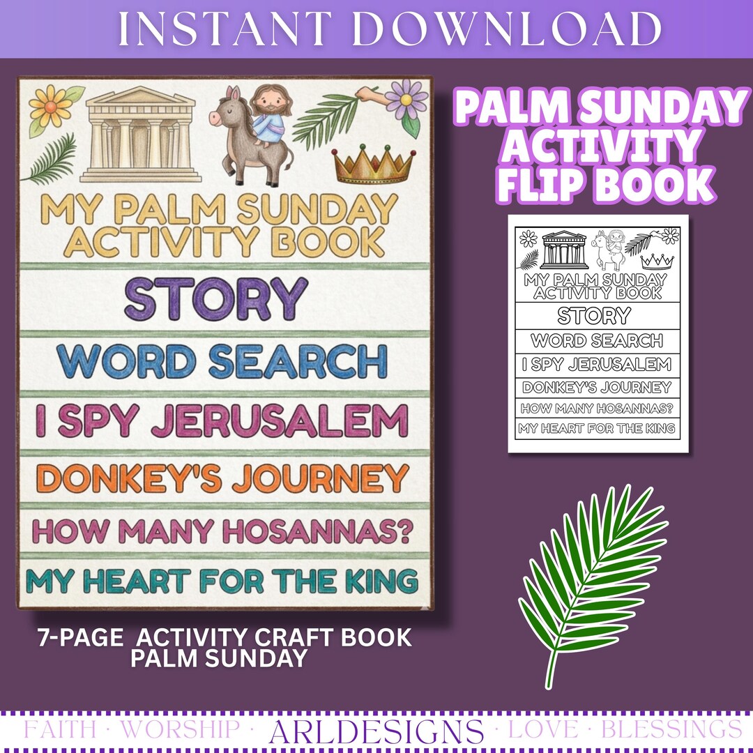 Prek Bible Craft Palm Sunday Flipbook | Holy Week | Christian Education ...