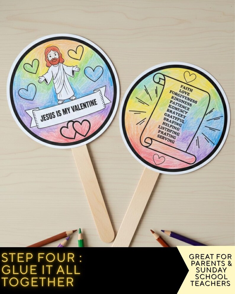 Jesus Valentine Hand Fan Craft | Sunday School Printable (digital ...