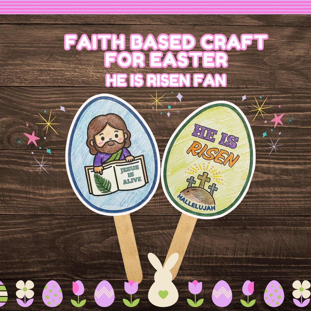 He is Risen Easter Craft for Kids | Holy Week Bible Printable | Sunday ...