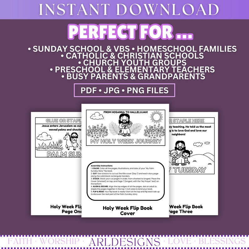 Holy Week Journey Flipbook | Kids Easter Bible Study Craft (digital ...