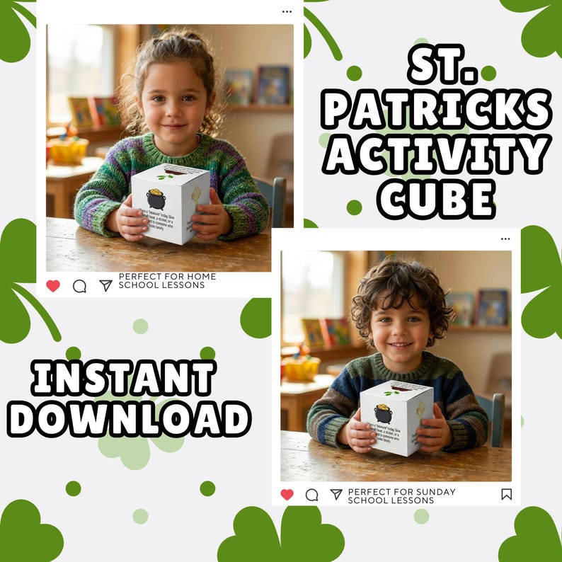 Saint Patricks Day Cube for Kids, Sunday School Craft, Bible Lesson ...