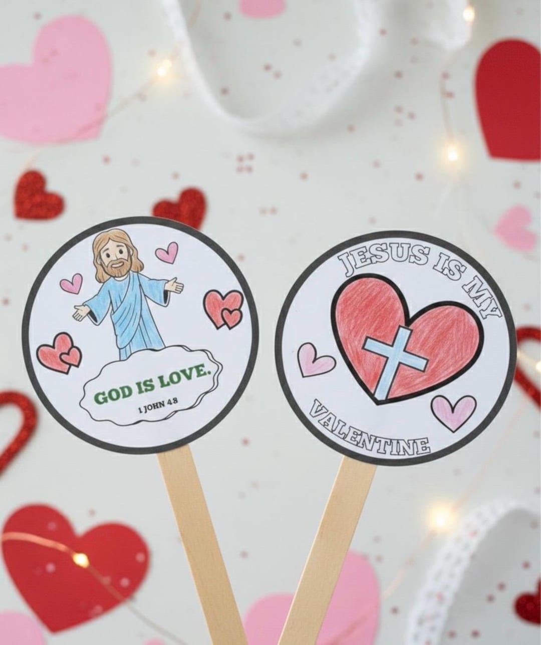 Christian Valentine Craft for Kids, Sunday School Valentine Coloring ...