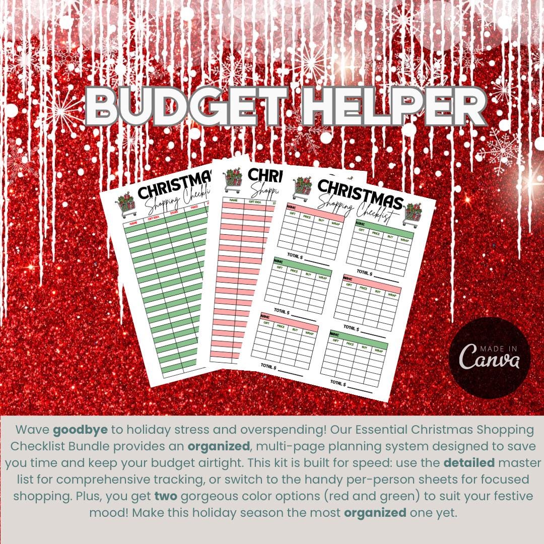 Christmas Gift & Budget Holiday Helper - Etsy