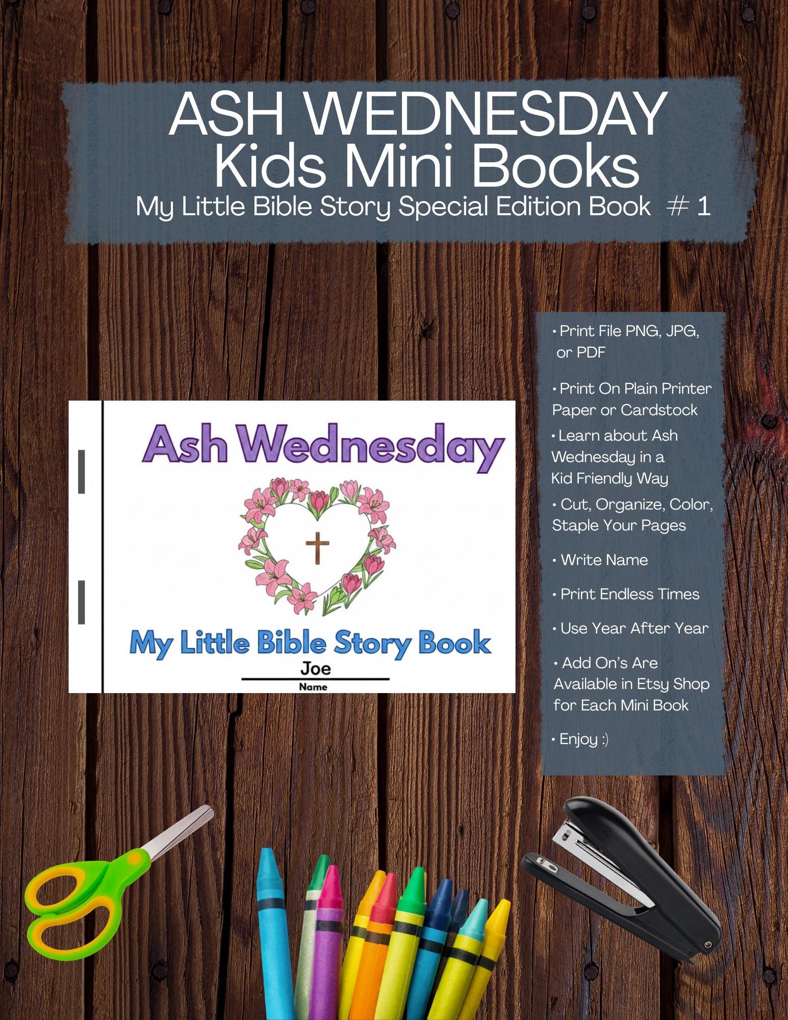 Ash Wednesday Activity Book for Kids | Lent Sunday School Craft (PDF ...