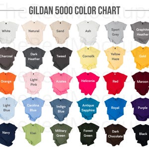 Gildan 5000 Color Chart: Photo & Video Guide of 30 Real Gildan G500 T ...