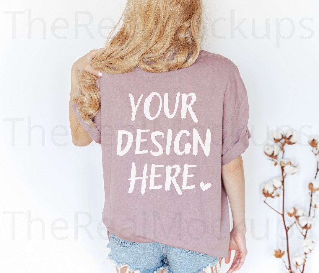 Gildan 64000 Paragon Back T-shirt Mockup: Oversized G640, Real Model ...