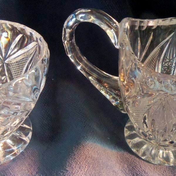 Lead Crystal Creamer and Sugar - Etsy