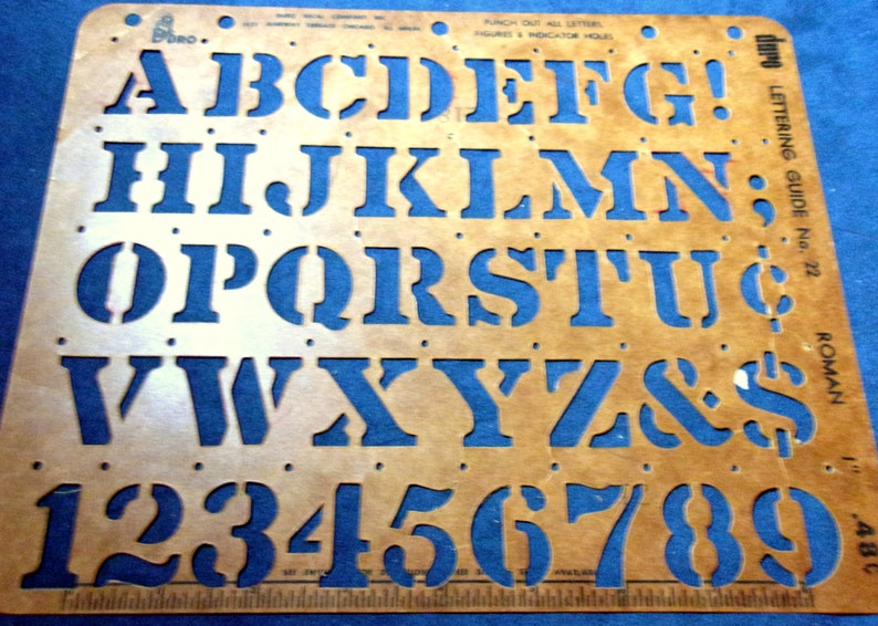 Very Rare Duro Roman Lettering Guides for Sign or Poster Lettering ...
