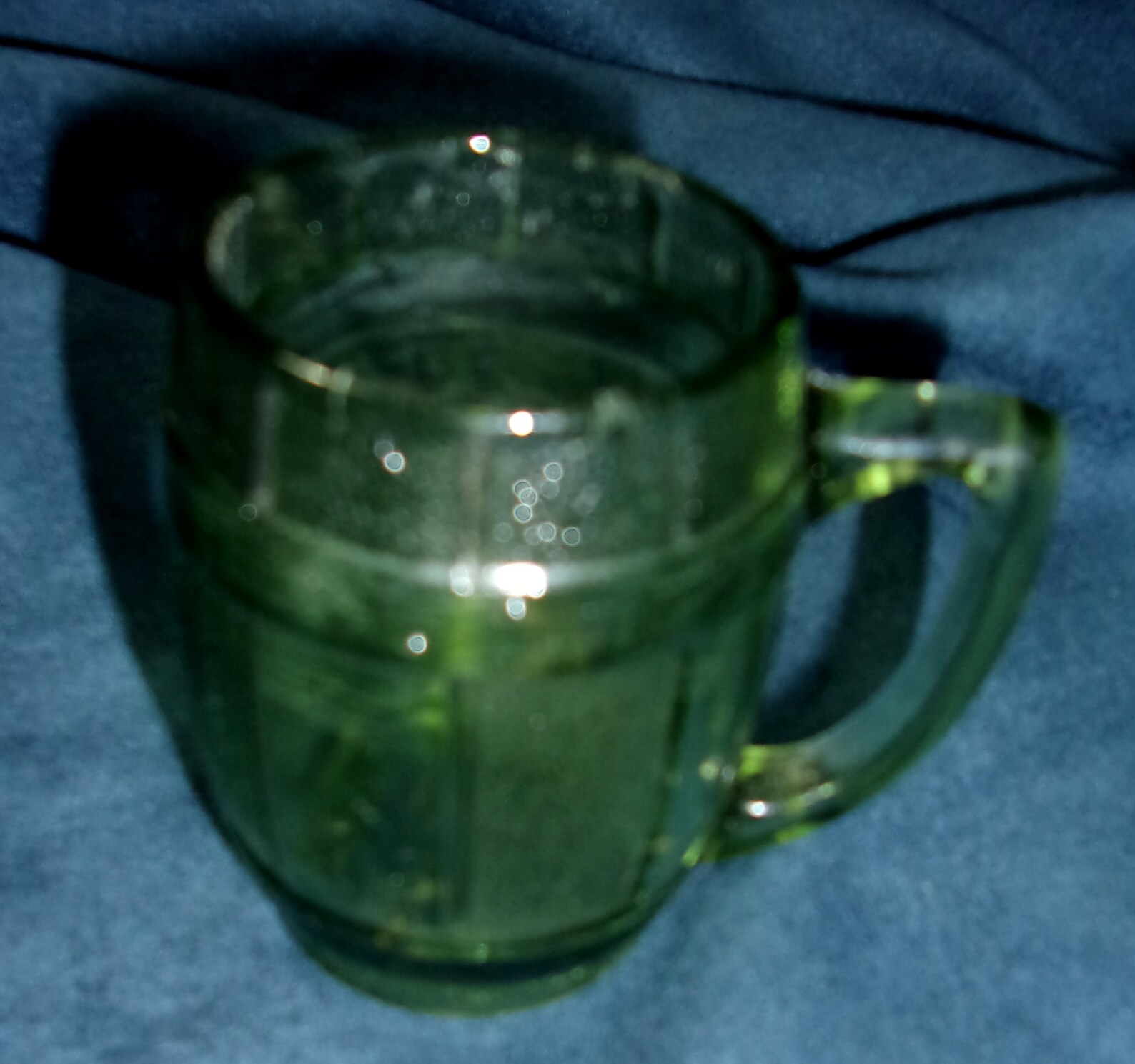 Small Green Glass Mug Shot Glass, Vintage - Etsy