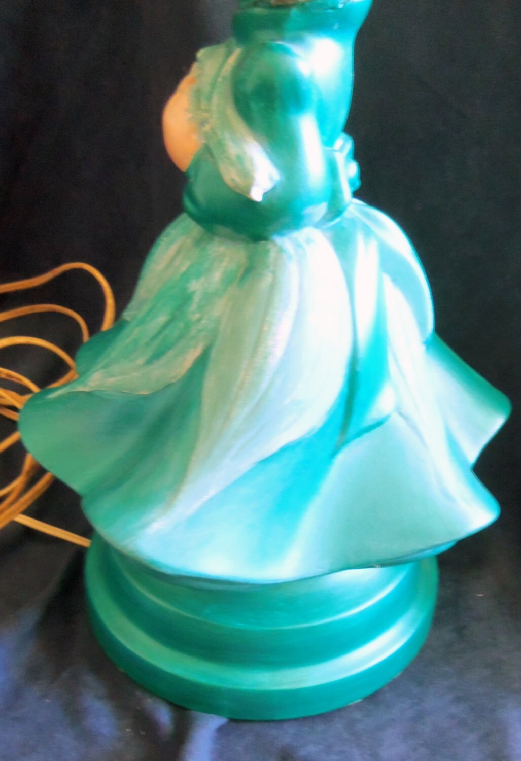 Atlantic Mold Ceramic Doll Light, Teal With Aqua Accents and Mauve Lamp ...