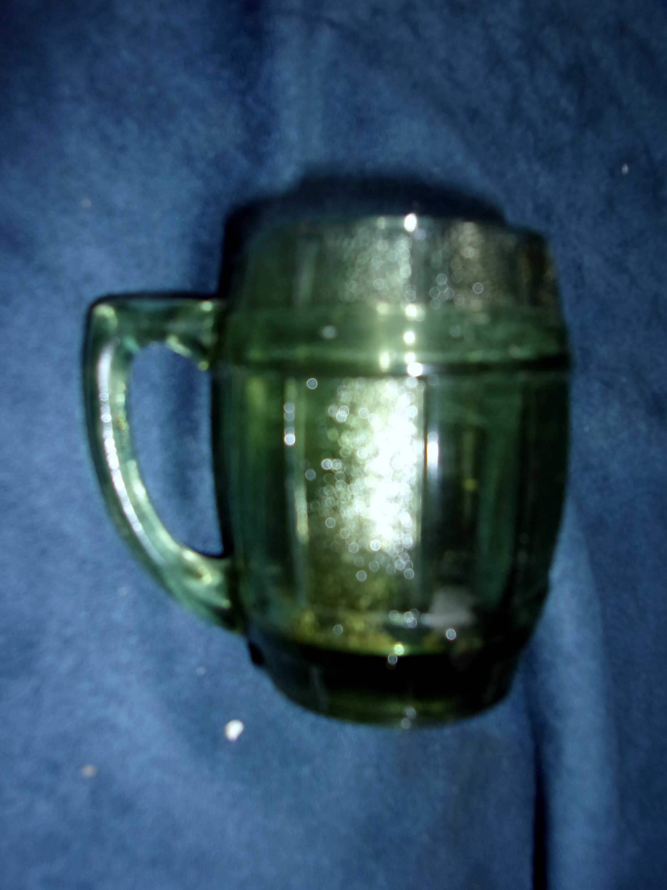 Small Green Glass Mug Shot Glass, Vintage - Etsy