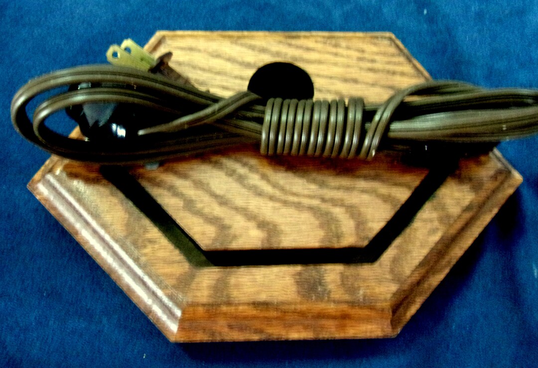 Oak Base for 3 Panel Accent Light, Cord Included, - Etsy