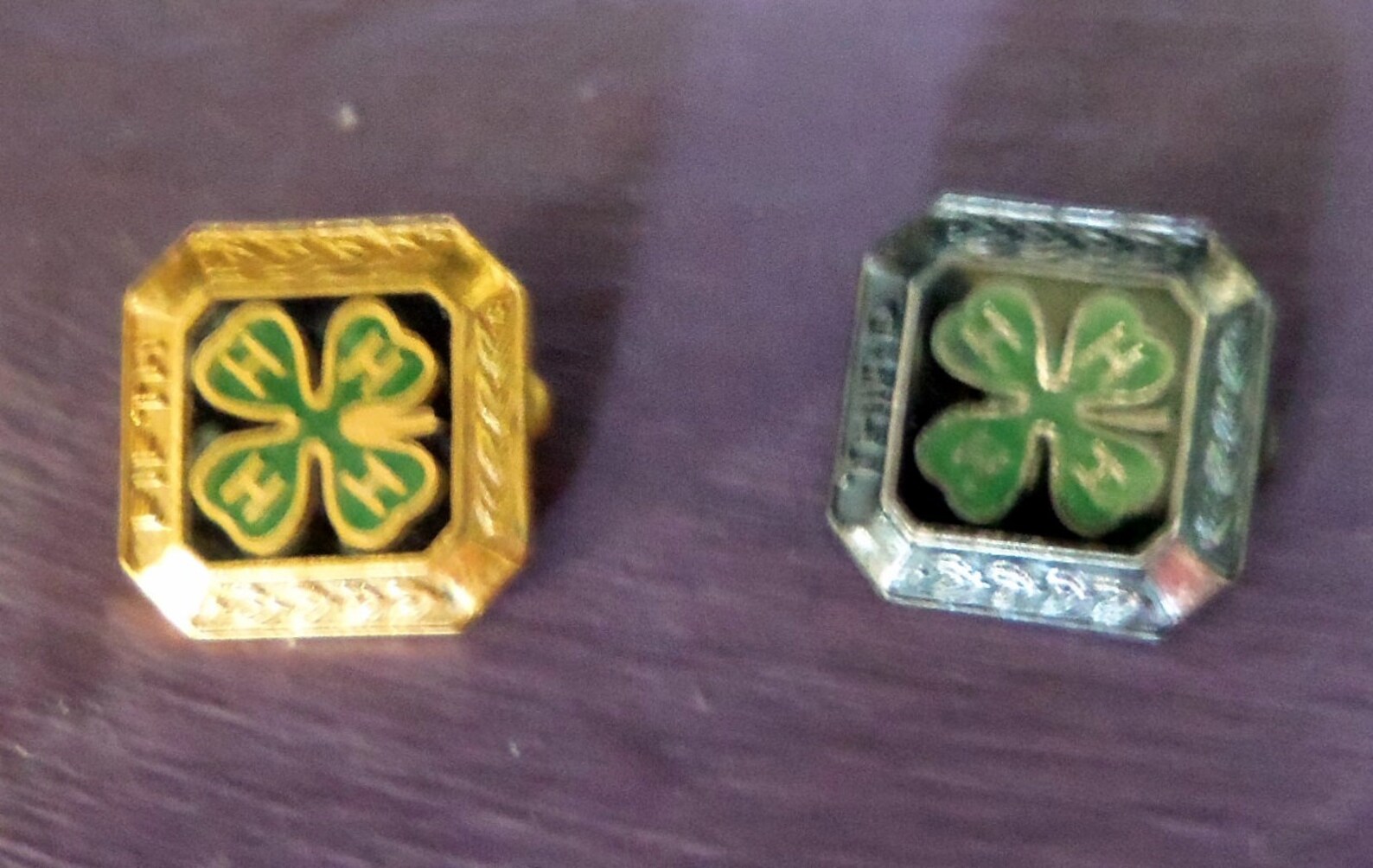 4-H Pins From the Early 60's, Third Year is Sterling, Firfth Year and ...